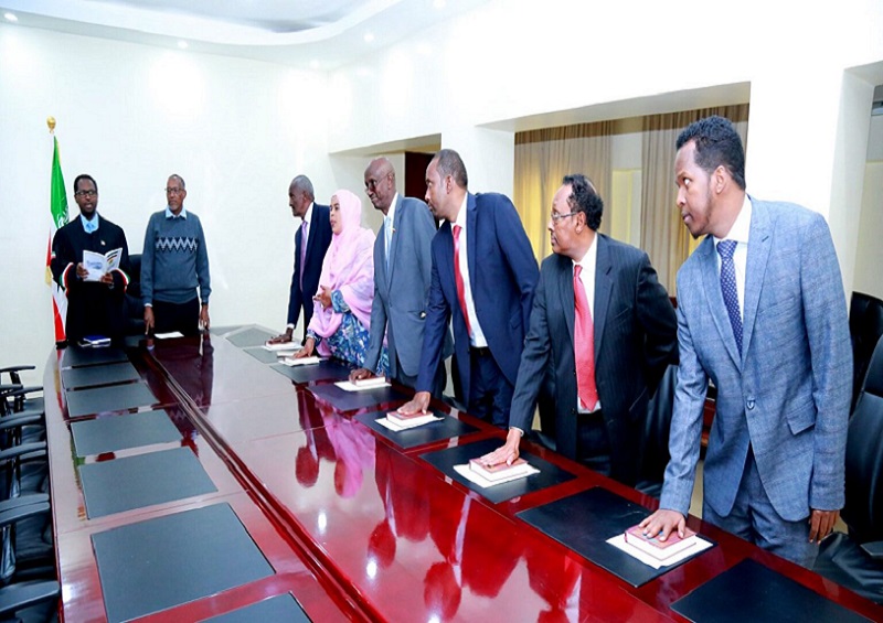 Somaliland leader sworn in new members of the National Electoral ...